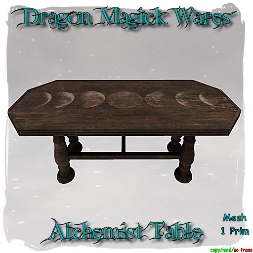 Second Life Marketplace - Dragon Magick Wares Alchemist Table Mesh