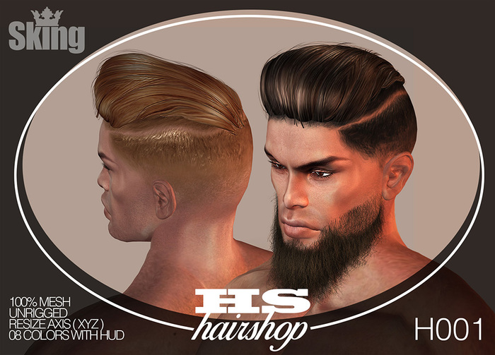 Second Life Marketplace - .:SKING:. HS HairShop / H_001 ** Mesh ...
