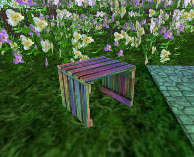 Second Life Marketplace - Rainbow Wooden Slat Table/Seat ~ 1 Prim! ~100 ...