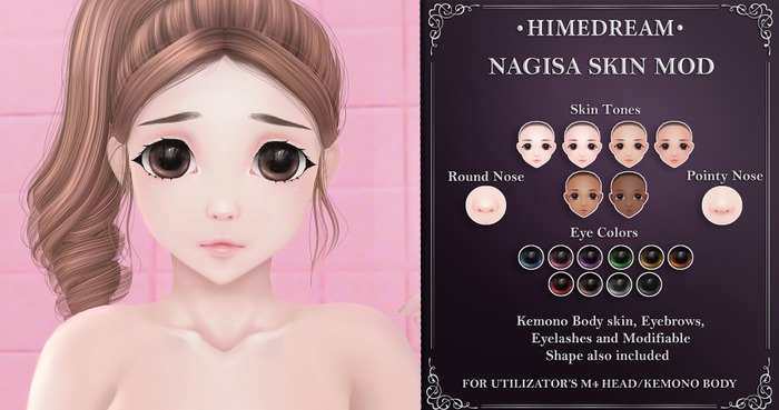 Second Life Marketplace - {HIME*DREAM} Nagisa Skin Mod - (M4 Head ...