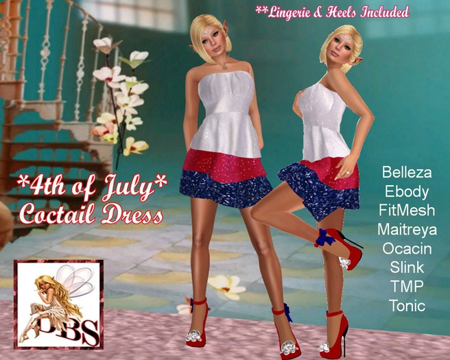 Second Life Marketplace - *DBS* Ladies Dress -BELLEZA F,I, V, 4th JULY ...