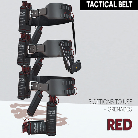 Second Life Marketplace - Obscure - Tactical Belt - (Red)