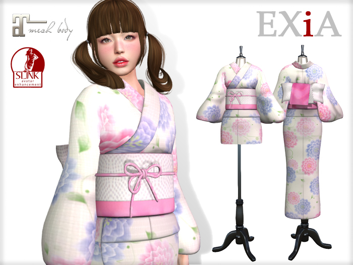 Second Life Marketplace - * EXiA * Yukata flower pink & purple