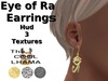 Second Life Marketplace - Eye of Ra Earrings - 3 Metal Textures Hud