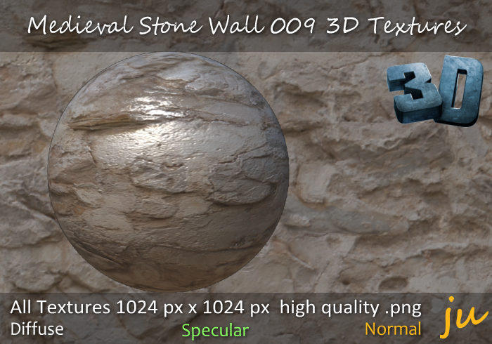 Second Life Marketplace - JU Medieval Stone Wall 009 3D Textures Full Perm