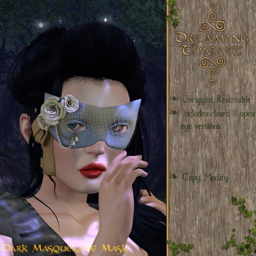 Second Life Marketplace - Dreaming Thicket - Dark Masquerade Mask - Ice ...