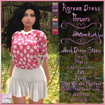 Second Life Marketplace - Korean Dress With Hud Flowers