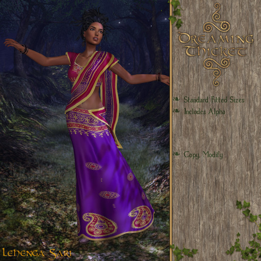 Second Life Marketplace - Dreaming Thicket - Lehenga Saree - Karavira