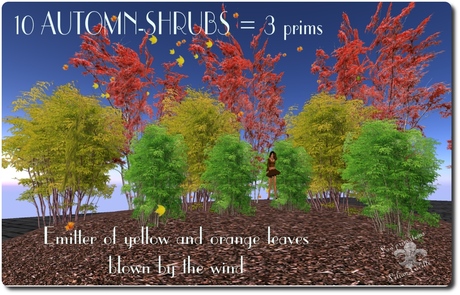 Second Life Marketplace - 10 Autumn Shrubs= 3 prims