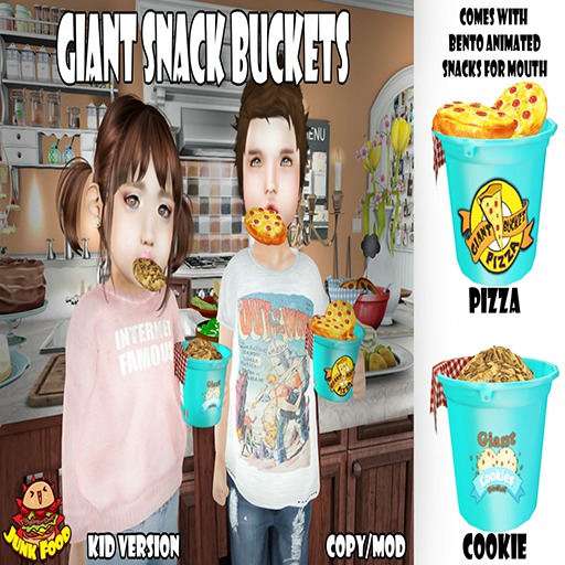 Second Life Marketplace - Junk Food - Giant Pizza Bucket (Kids)