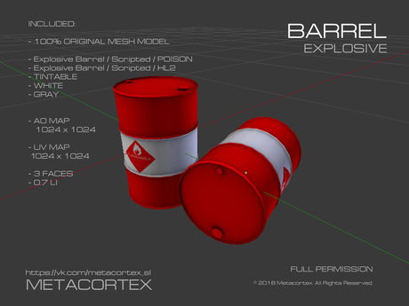 Second Life Marketplace - METACORTEX™ / Explosive Barrel