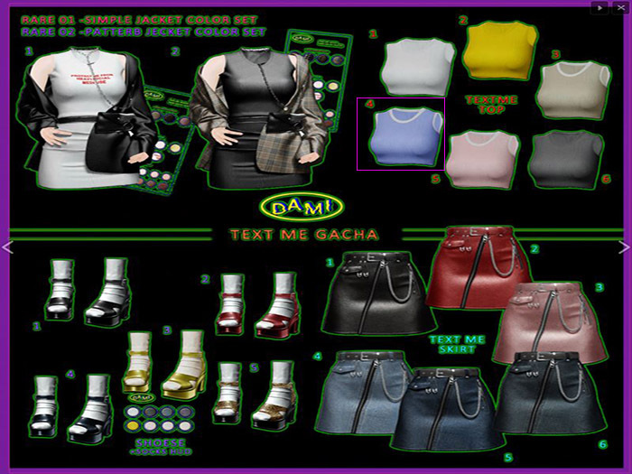 Second Life Marketplace - Arcade 2018 - DAMI TEXT ME GACHA TOP *4 ...