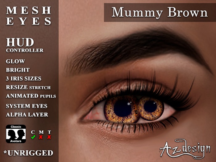 Second Life Marketplace - Az... Mummy Brown (MESH EYES)