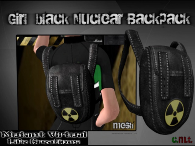 Second Life Marketplace - Girl black Nuclear Backpack -Mesh