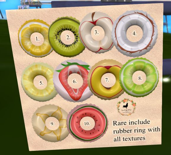 Second Life Marketplace - 11.Le Coq D'or - Fruit rubber ring RARE ...