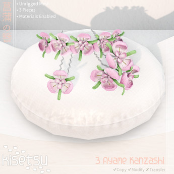 Second Life Marketplace - kisetsu - Tsumami Kanzashi - 3 Ayame - Pink