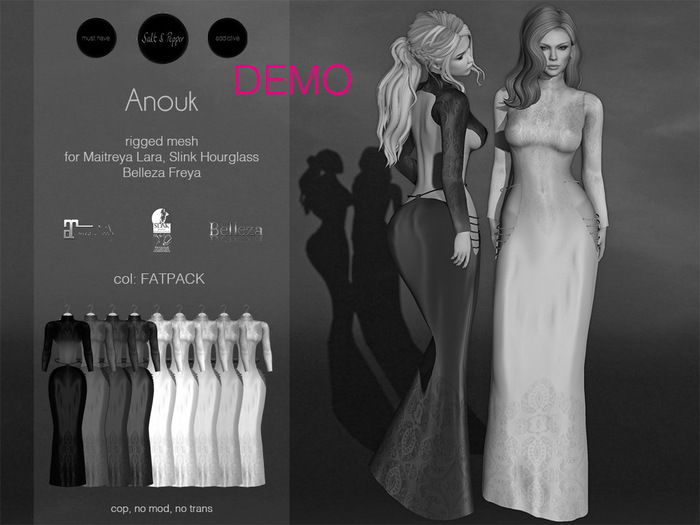 Second Life Marketplace - S&P dress Anouk DEMO (wear to unpack)