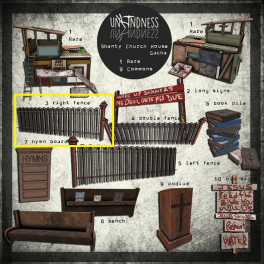 Second Life Marketplace - uK - Shanty Church House Fence Rt