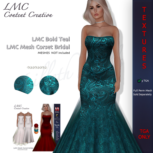 Second Life Marketplace - LMC TGA - Bold Teal - Textures for the LMC ...