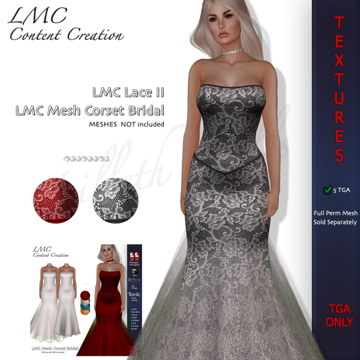 Second Life Marketplace - LMC TGA - Lace II - Textures for the LMC Mesh ...