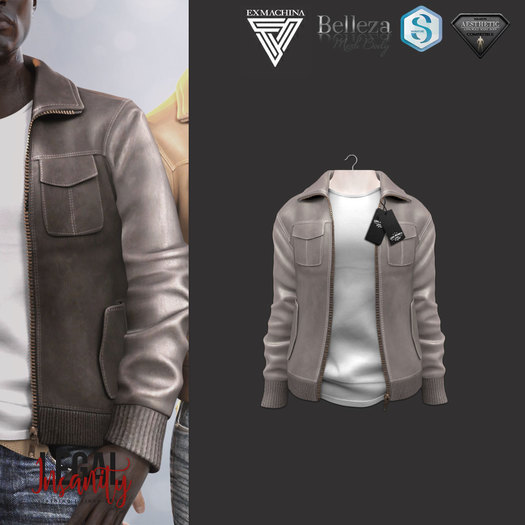 Second Life Marketplace - Legal Insanity - David beige leather jacket