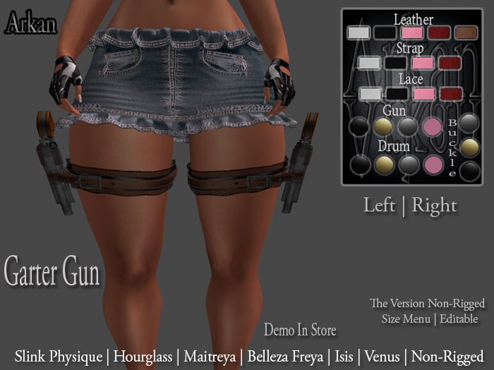 Second Life Marketplace Arkan Garter Gun Fitmesh
