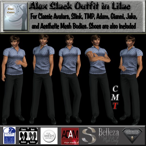 Second Life Marketplace - Alex Slack Outfit in Lilac