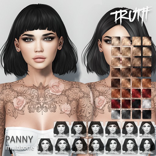 Second Life Marketplace Truth Panny Unrigged Mesh Hair Multitone 1