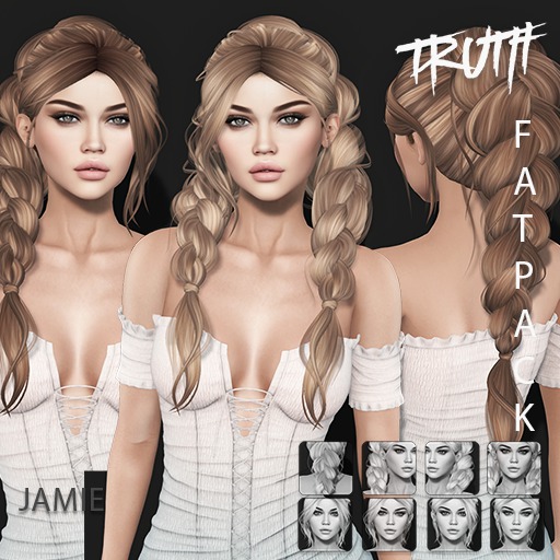 Second Life Marketplace Truth Jamie Fitted Mesh Hair Fatpack