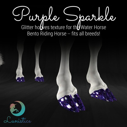 Second Life Marketplace - Lunistice: Purple Sparkle - Water Horse Hooves
