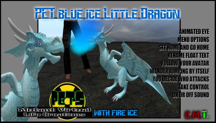 Second Life Marketplace - PET little blue ice dragon