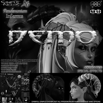 Second Life Marketplace - Sinful Needs DEMO - Pandemonium Infernus Horns