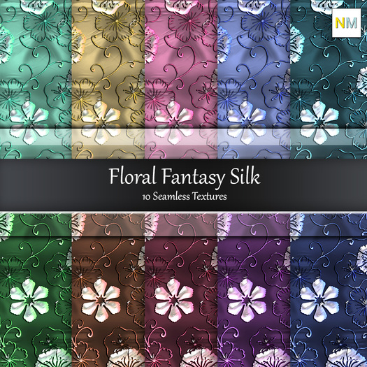 Second Life Marketplace - Floral Fantasy Silk Elegance Fabric Textures NM