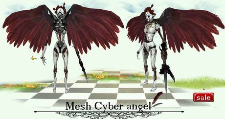Second Life Marketplace - Mesh Cyber angel static statue(C&M) v.1