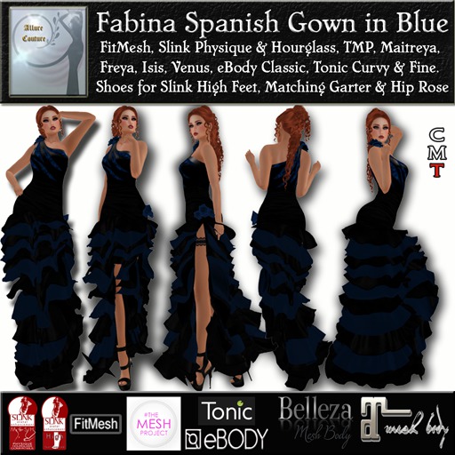 Second Life Marketplace - Fabina Spanish Gown in Blue