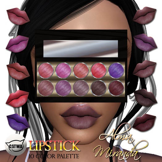 Second Life Marketplace - .: AlmaMiranda :. Lipstick Makeup Kit 10 ...