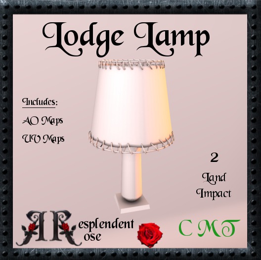 Second Life Marketplace - RR FULLPERM Lodge Table Lamp (Boxed)
