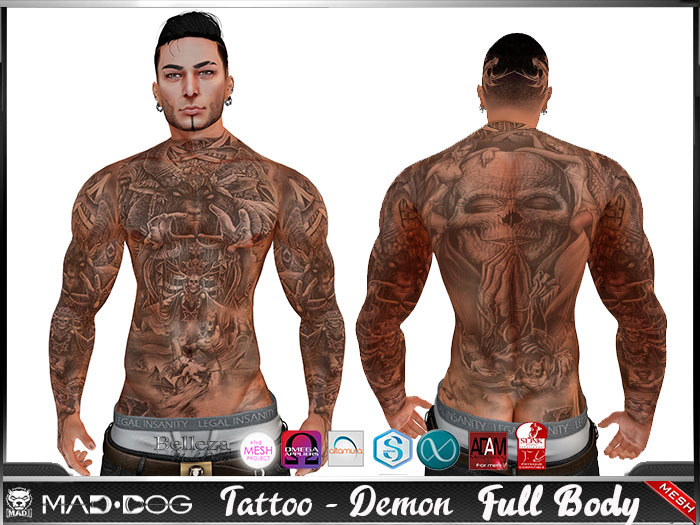 Second Life Marketplace - [ HUD ] MAD Tattoo Applier - Demon ( Full Body )