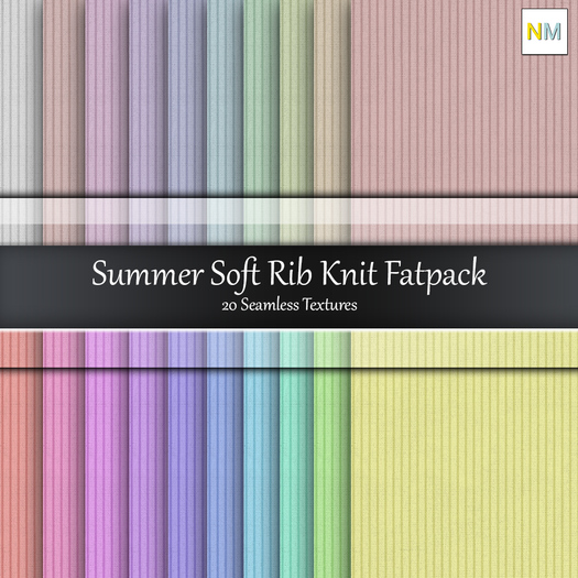 Second Life Marketplace - Summer Soft Rib Knit Fatpack 20 Seamless ...