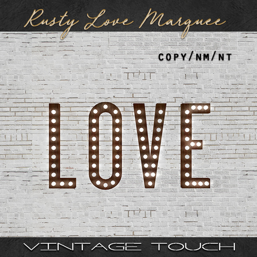 Second Life Marketplace - Vintage Touch Old Rusty LOVE Marquee