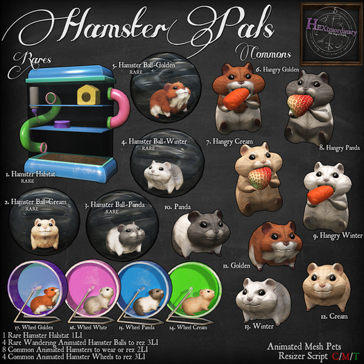 Second Life Marketplace - 14. *HEXtraordinary* Hamster Wheel - Cream