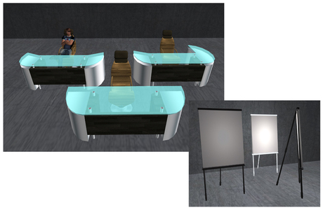 Second Life Marketplace - Conference table, Office desk, paperboard ...