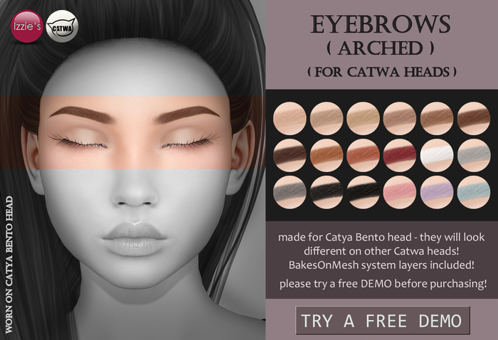 Second Life Marketplace - Izzie's - Eyebrows arched (Catwa)