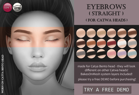 Second Life Marketplace - Izzie's - Eyebrows straight (Catwa)