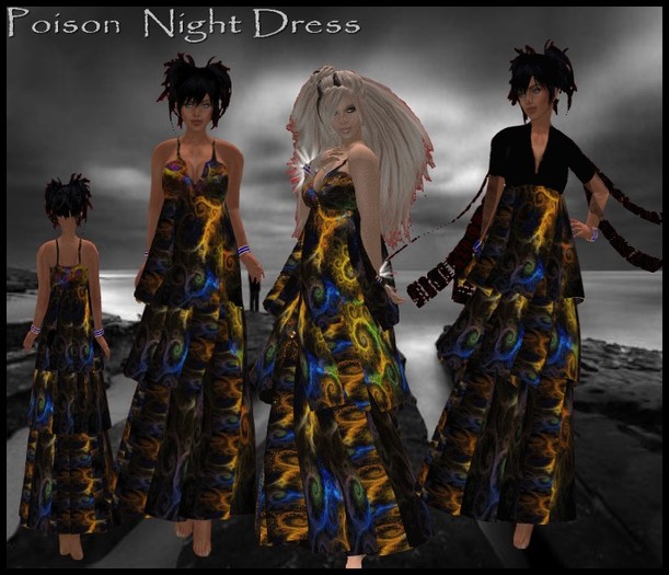 Second Life Marketplace - Sexy Poison Night Dress Flowy Skirt Outfit Gown