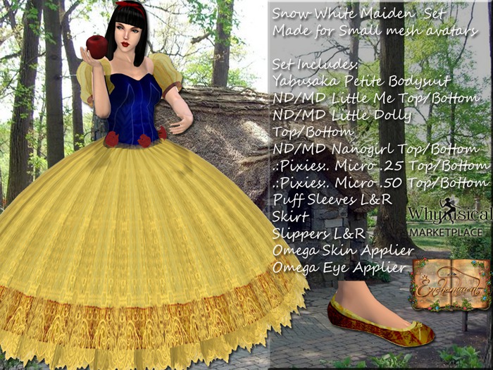 Second Life Marketplace - Snow White Maiden Small Mesh Avatars Set