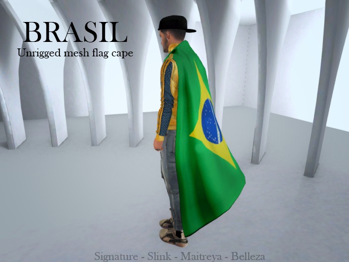 Second Life Marketplace - BRASIL mesh flag cape