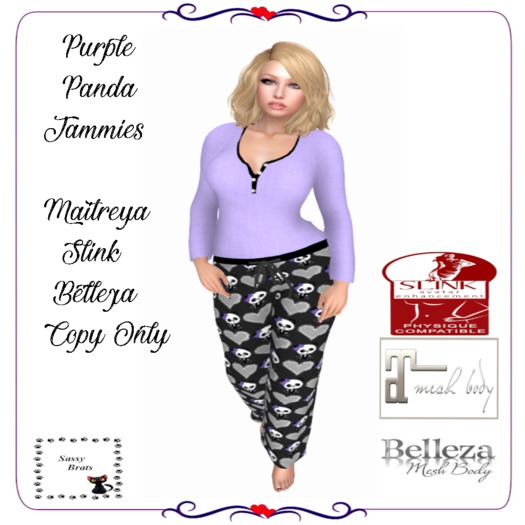 Second Life Marketplace - Purple Panda Jammies