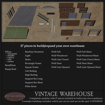 Second Life Marketplace - Vintage Warehouse + Modular Buildkit PROMO