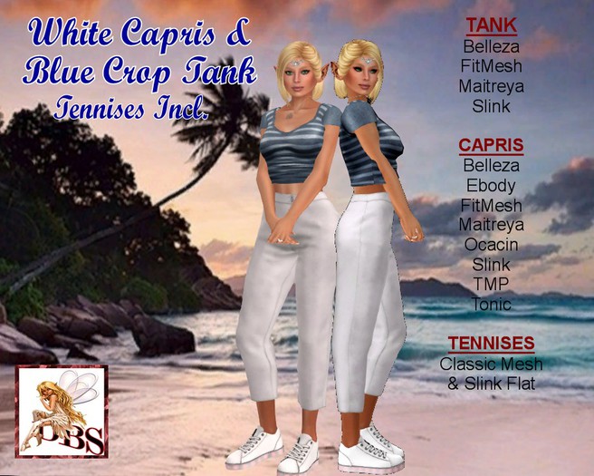 Second Life Marketplace - *DBS* Ladies Outfit - OCACIN White Capris ...